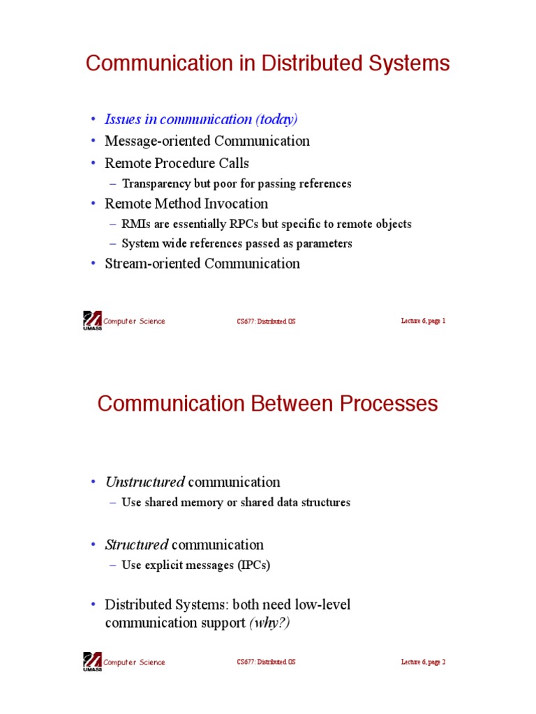 Communication in Distributed Systems | PDF | Client–Server Model ...