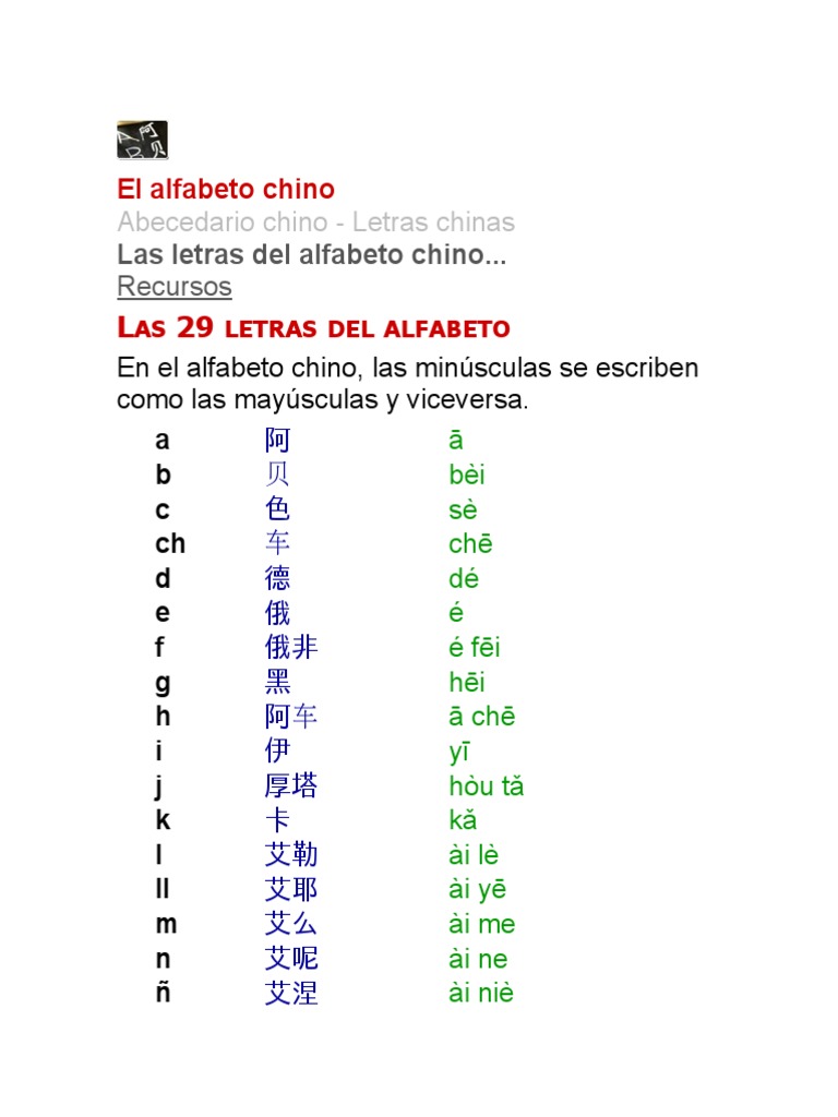 El Alfabeto Chino | PDF