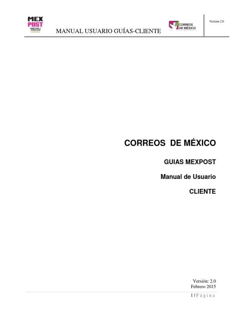 Manual de Usuario Guia Mexpost | PDF | Archivo de computadora ...
