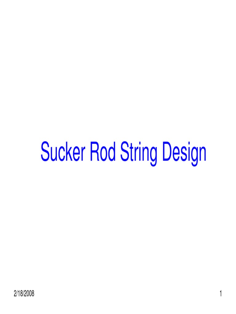 Sucker Rod String Design PDF | Casing (Borehole) | Pump