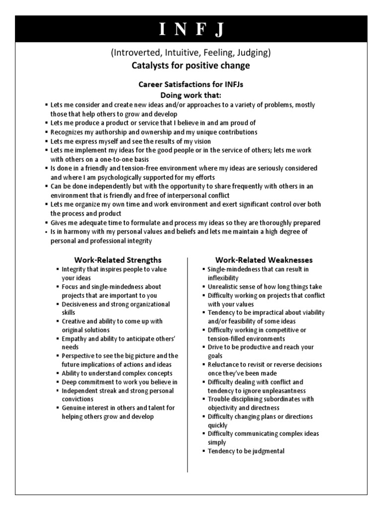 INFJ | PDF | School Counselor | Psychotherapy