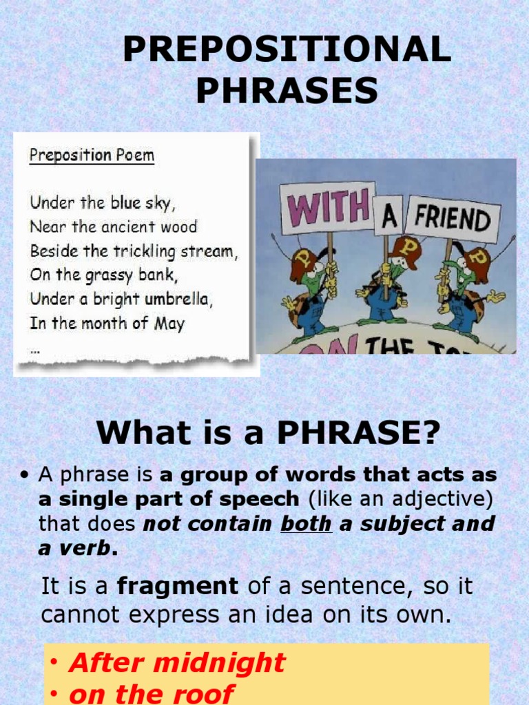 Prepositional Phrases | Preposition And Postposition | Adverb
