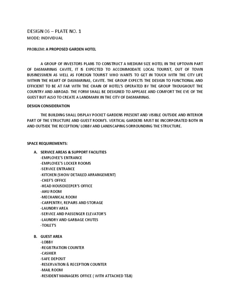 Garden Hotel Design Proposal | PDF