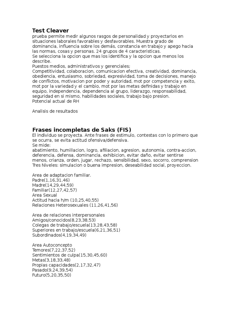 Test Cleaver | PDF | Memoria | Cognición