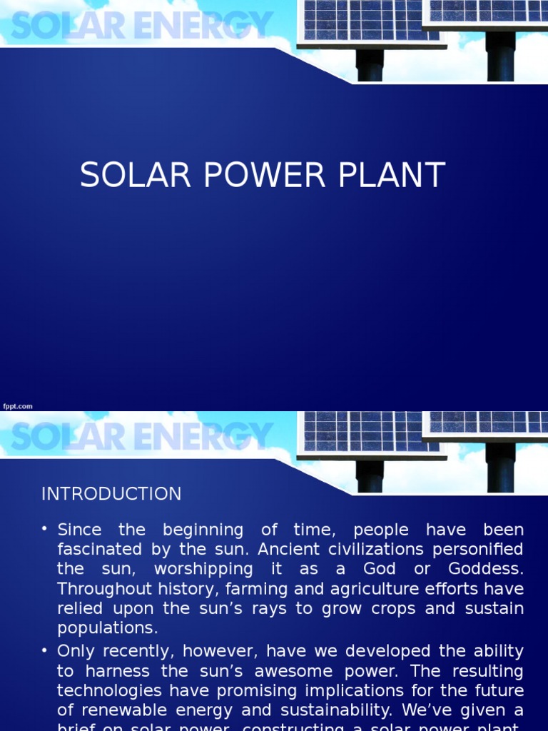 Solar Power Plant | PDF | Solar Power | Solar Energy