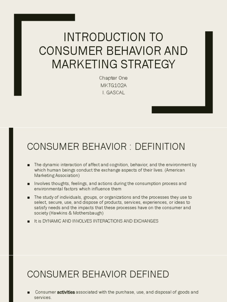 Introduction to Consumer Behavior | PDF | Consumer Behaviour | Behavior