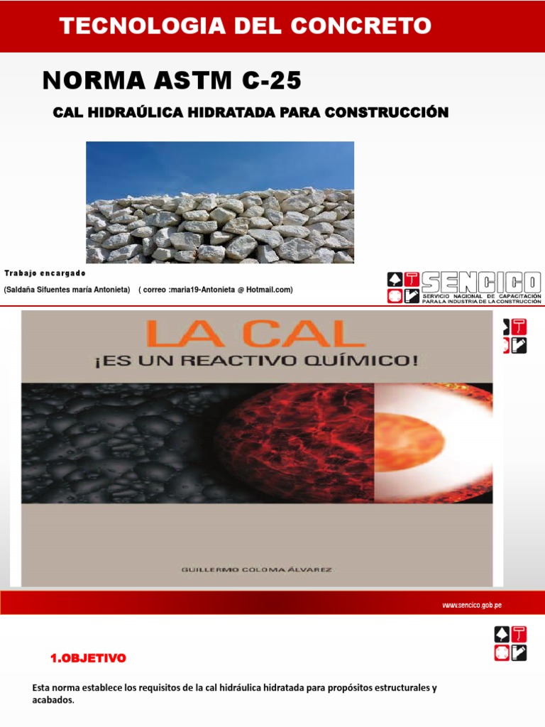 Norma ASTM C25 Cal Hidráulica Hidratada | PDF | Cemento | Sustancias químicas