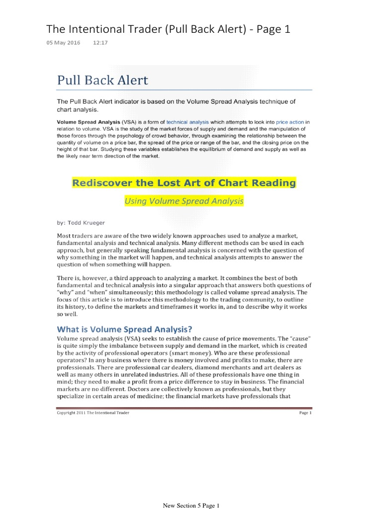 The Intentional Trader (Pull Back Alert) | PDF | Business