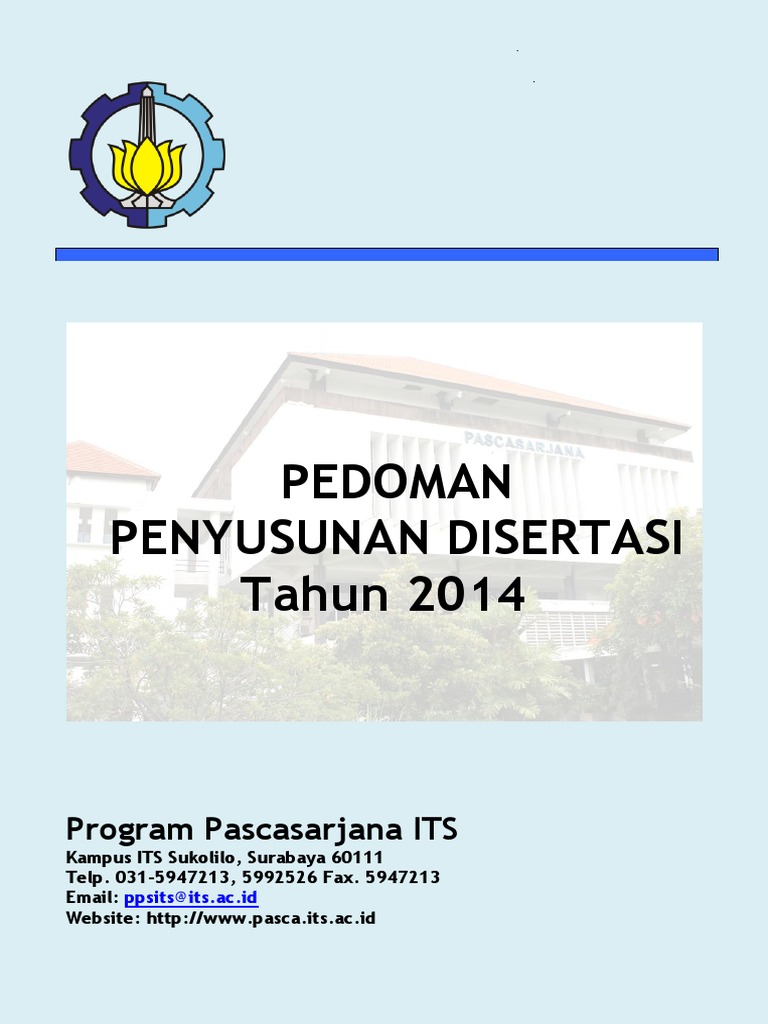 ITS Pedoman Penyusunan Disertasi 2014 Ind | PDF