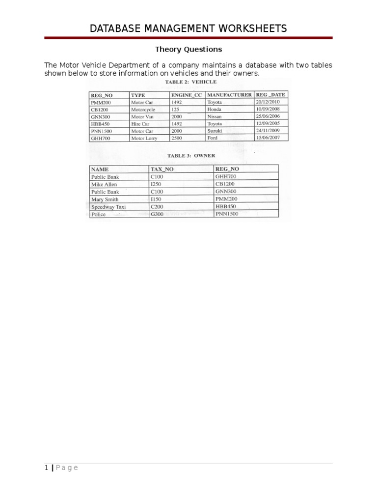 Database Questions To Use | Download Free PDF | Databases | Transport