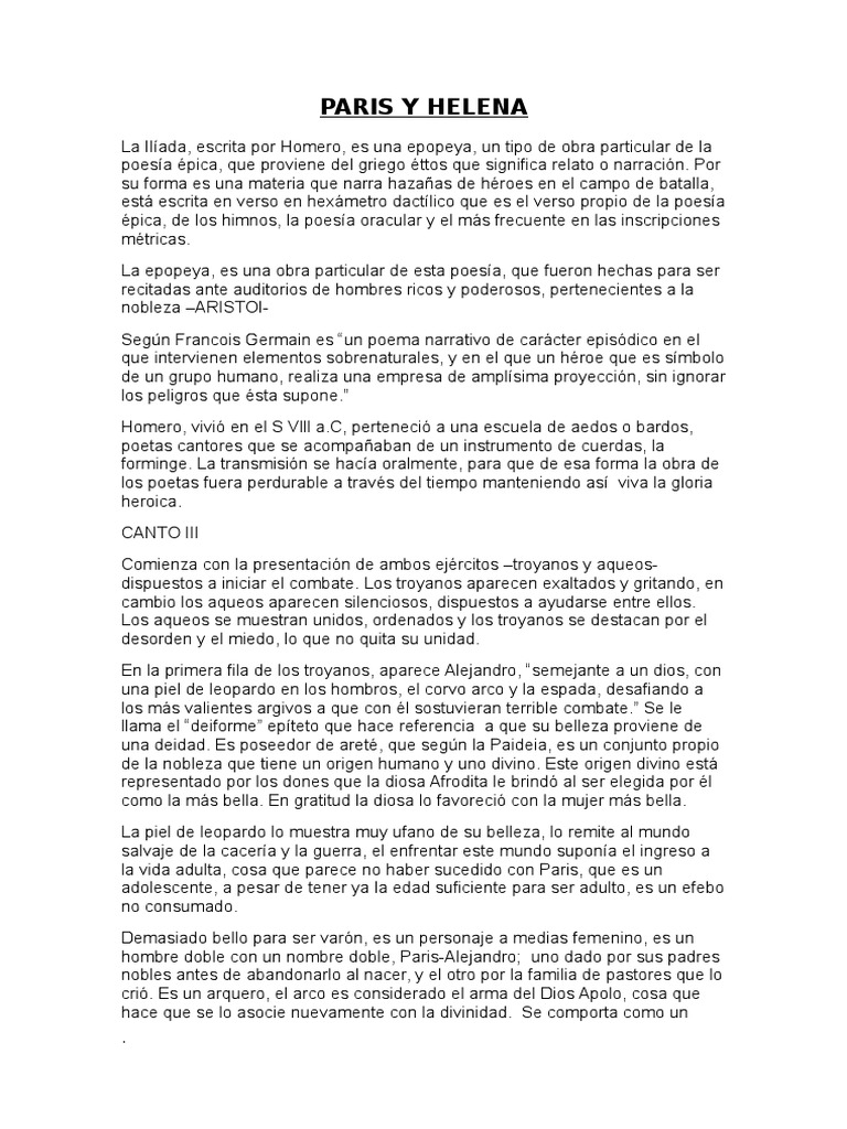 Paris y Helena | PDF | Helena de Troya | París (mitología)