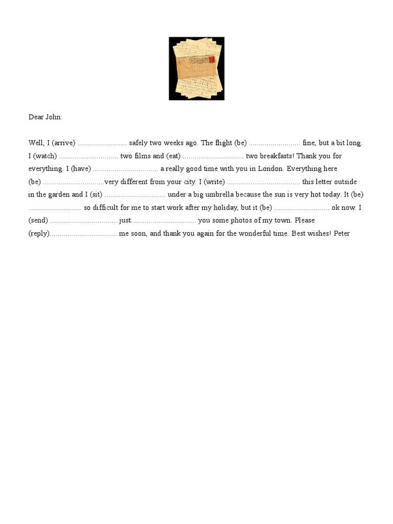 Dear John (Letter Reviewing Tenses) | PDF