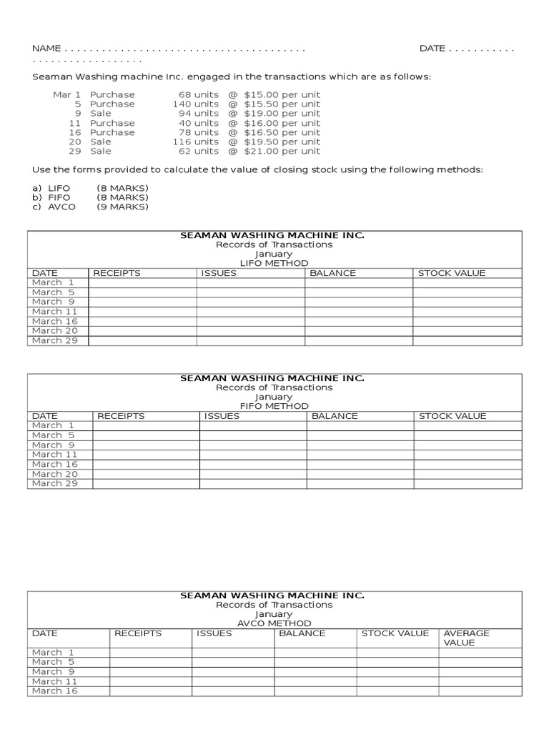 Lifo Fifo Avco Reinforcement | PDF