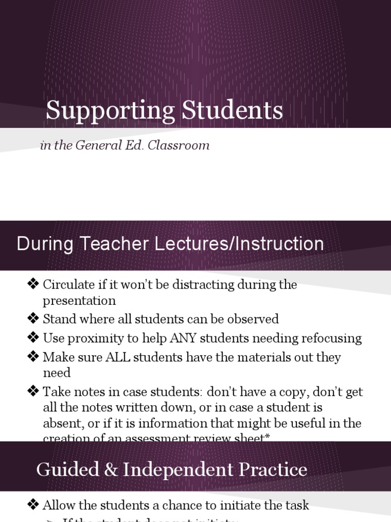 Supporting Students in General Education | PDF | Educational Assessment ...