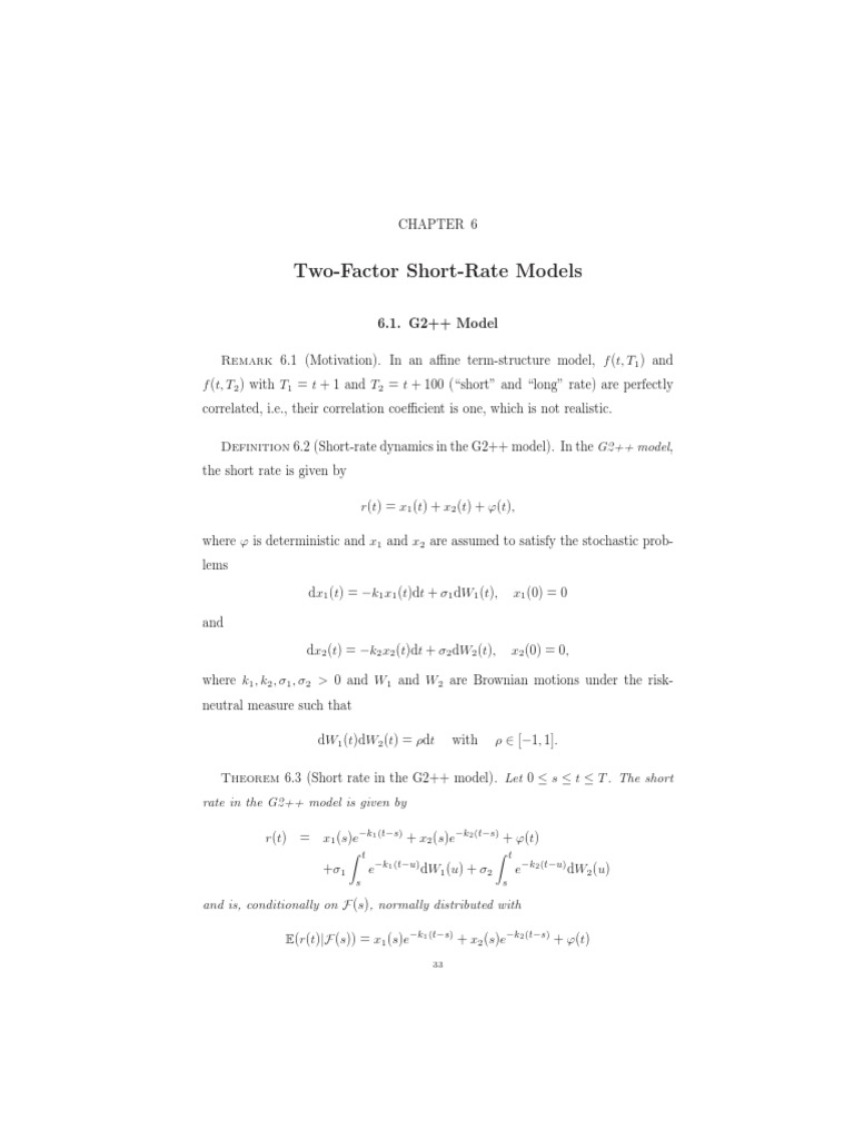 Two Factor Interest Rate | PDF | Analysis | Applied Mathematics