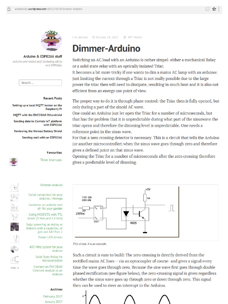 Arduino Dimmer Circuit PDF | PDF