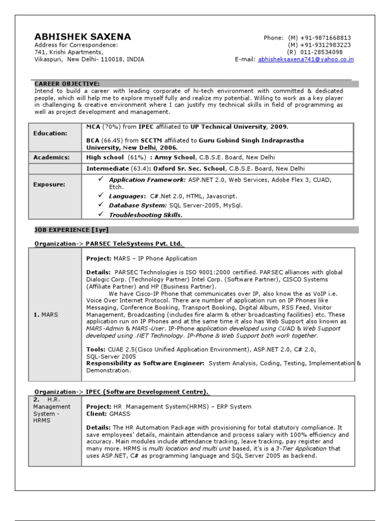 CV Abhishek | PDF | Software Engineering | Computing