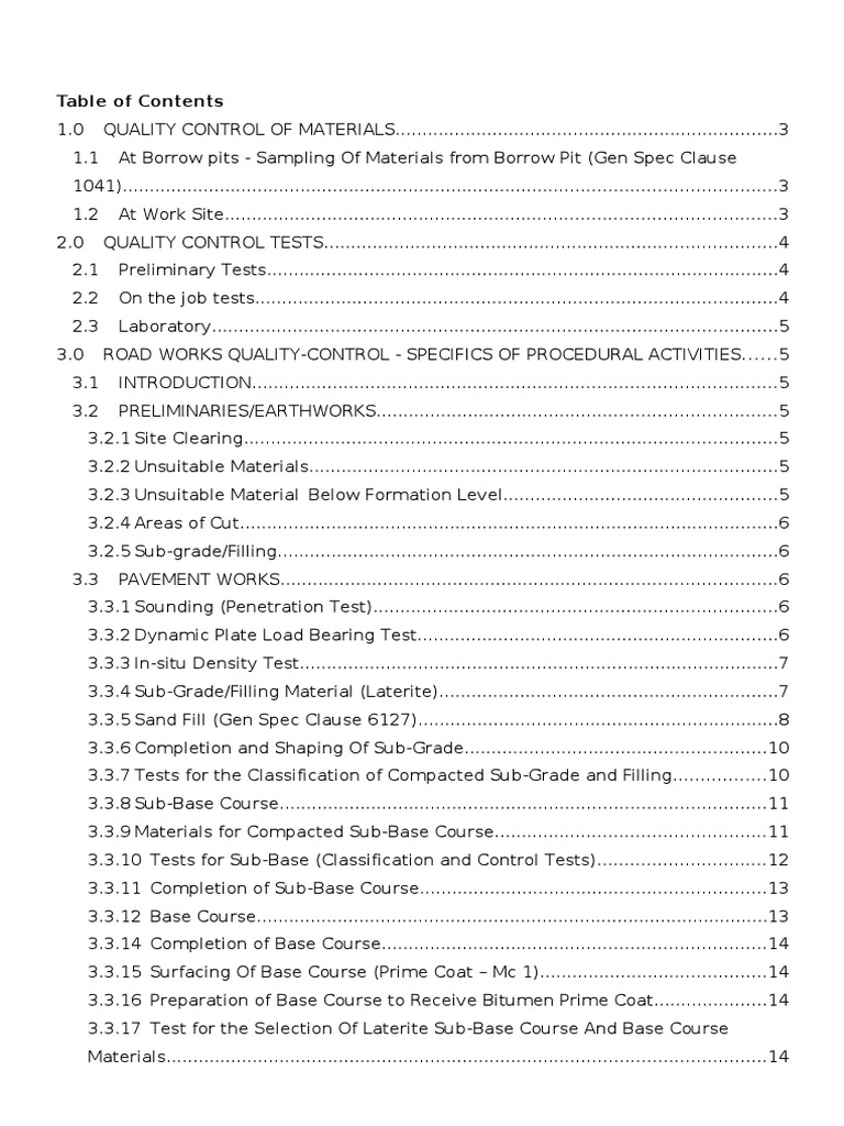 Quality Control Manual v2 | PDF | Construction Aggregate | Drainage