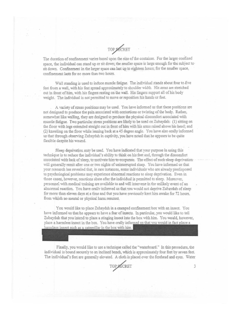 Justice Department 2002 Pages 3 and 4 Memos On CIA Interrogation ...