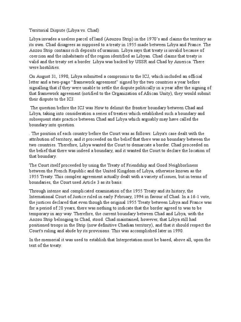 Libya v. Chad | PDF | International Law | Justice