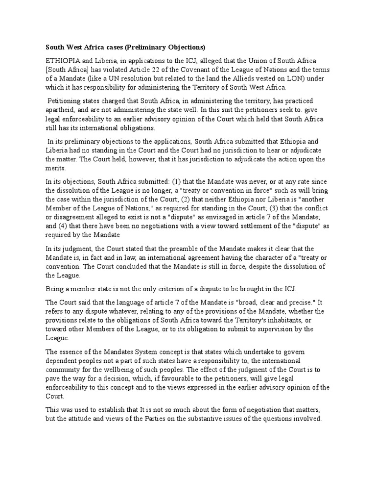 South West Africa Cases | PDF | Common Law | Judiciaries