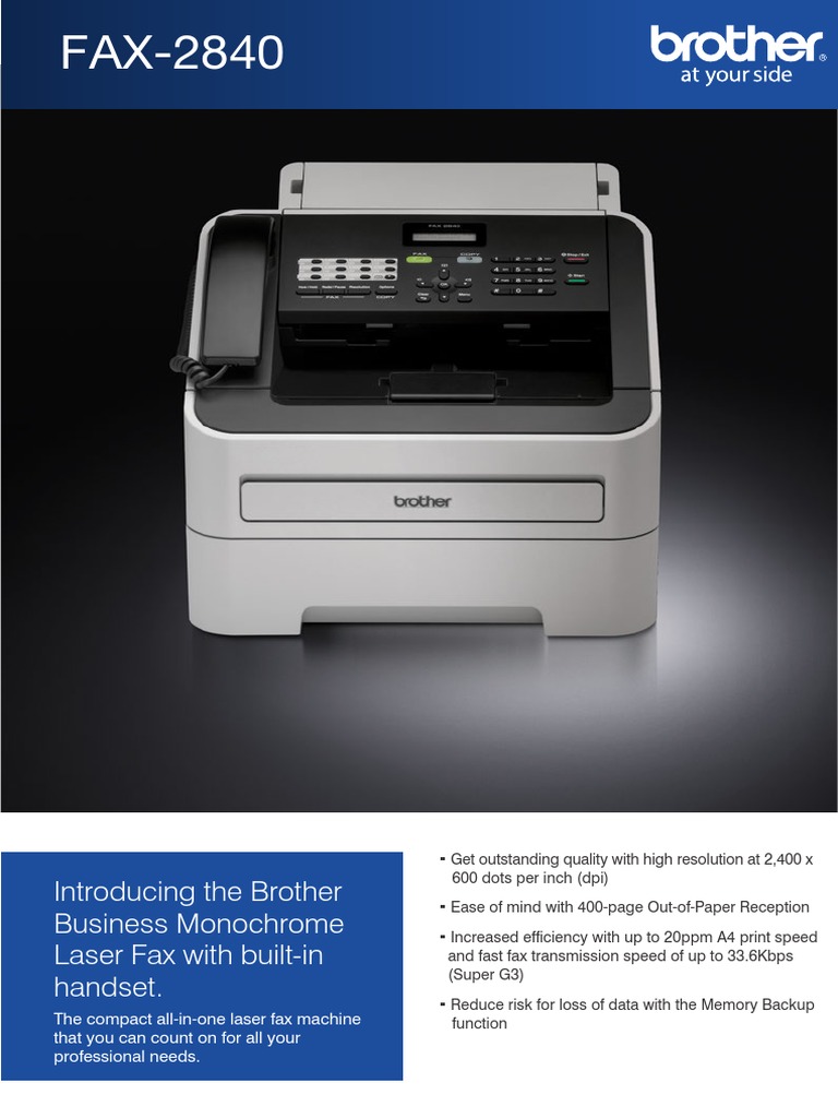 Brother Fax 2840 | PDF | Fax | Printer (Computing)