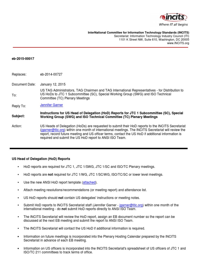 Eb 2015 00017 US HoD Report Instructions 2015 | PDF | Iso/Iec Jtc 1 ...