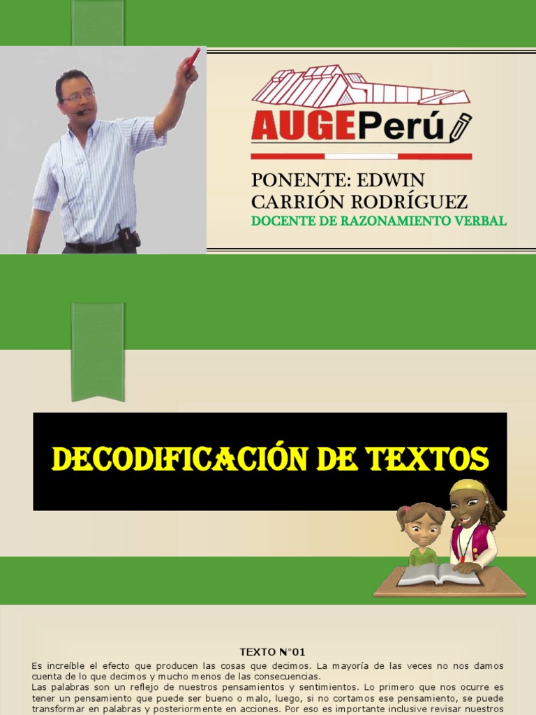 Decodificación de Textos | PDF | Lectura (proceso) | Aprendizaje