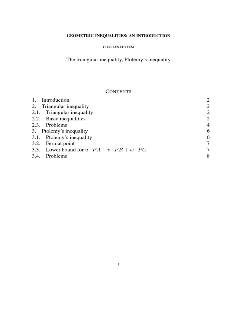 Geometric Inequalities | PDF | Triangle | Convex Geometry