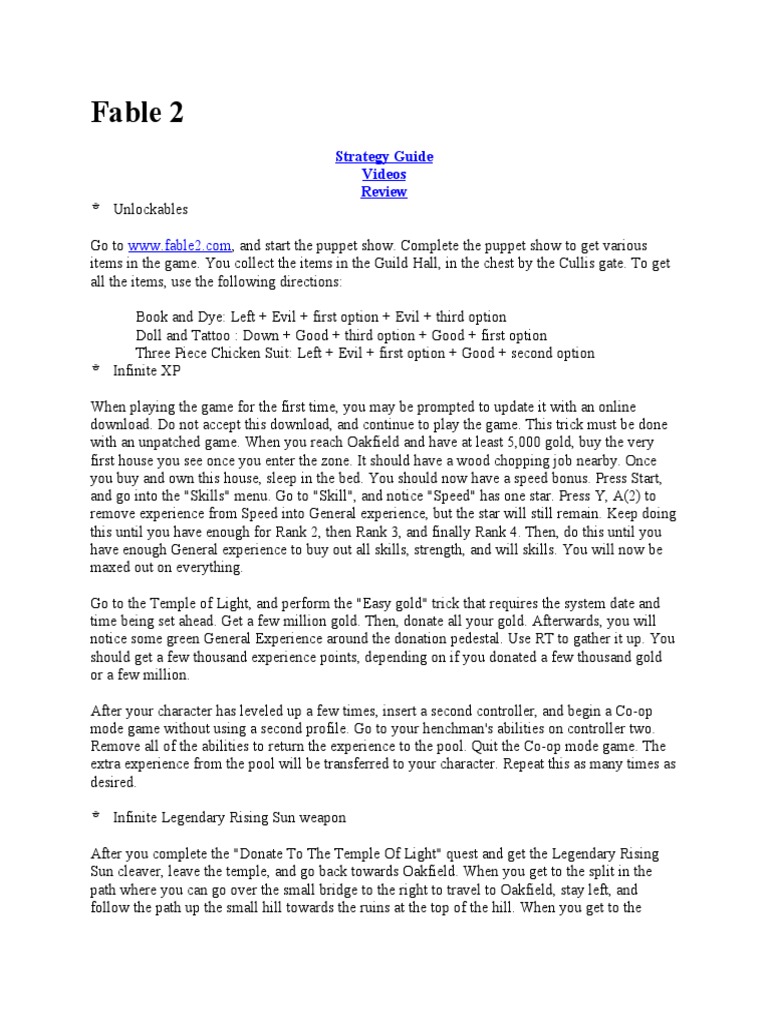 Fable 2: Strategy Guide Videos Review | PDF | Games & Activities | Home ...