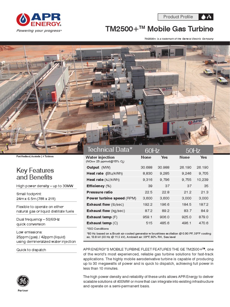 Tm2500 Mobile Gas Turbine | PDF | Gas Turbine | Fuels