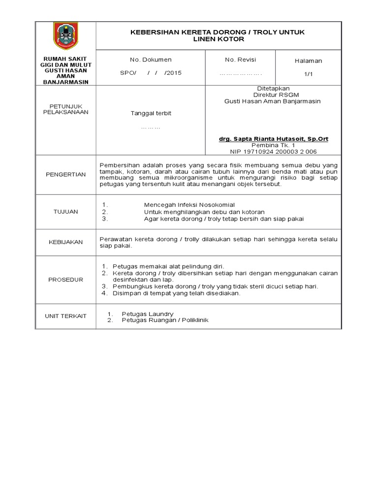 Sop Tentang Linen | PDF