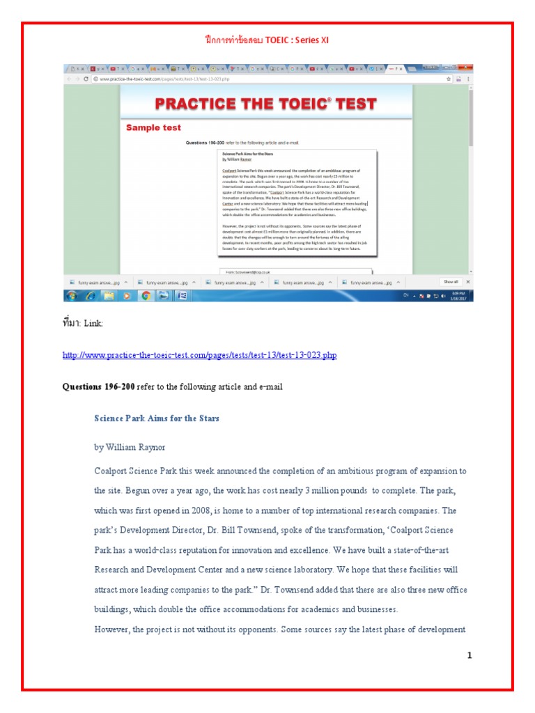 Practice The TOEIC Test: Series XI (Complete) | PDF