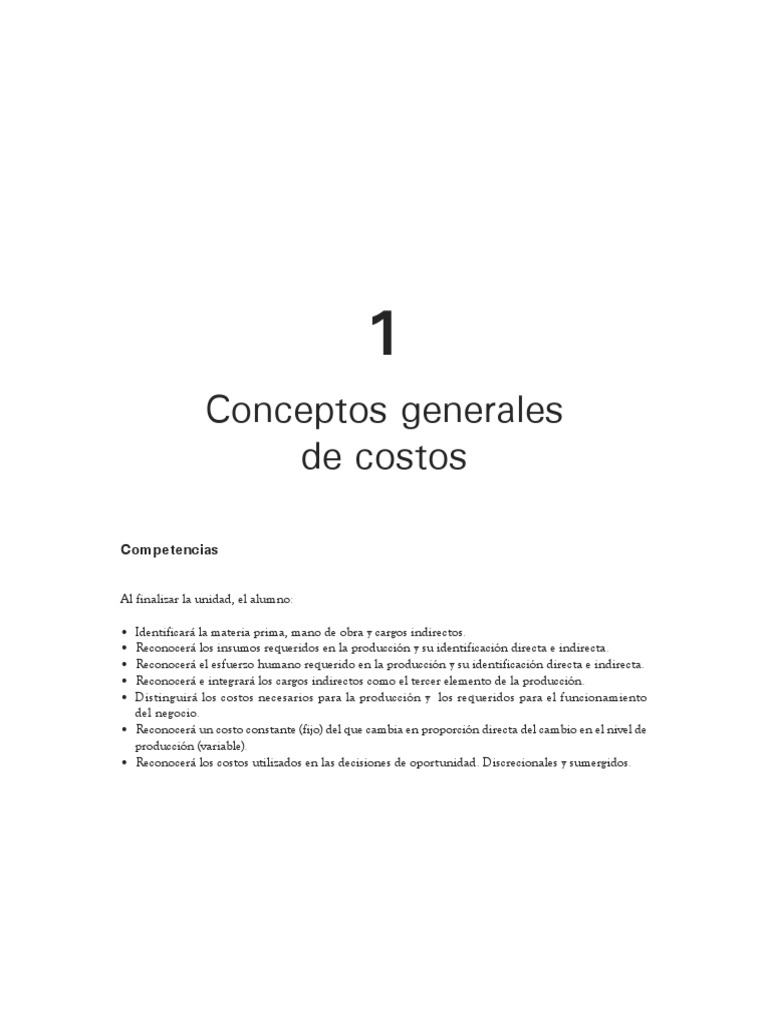 Conceptos Generales de Costos | PDF | Costo | Toma de decisiones