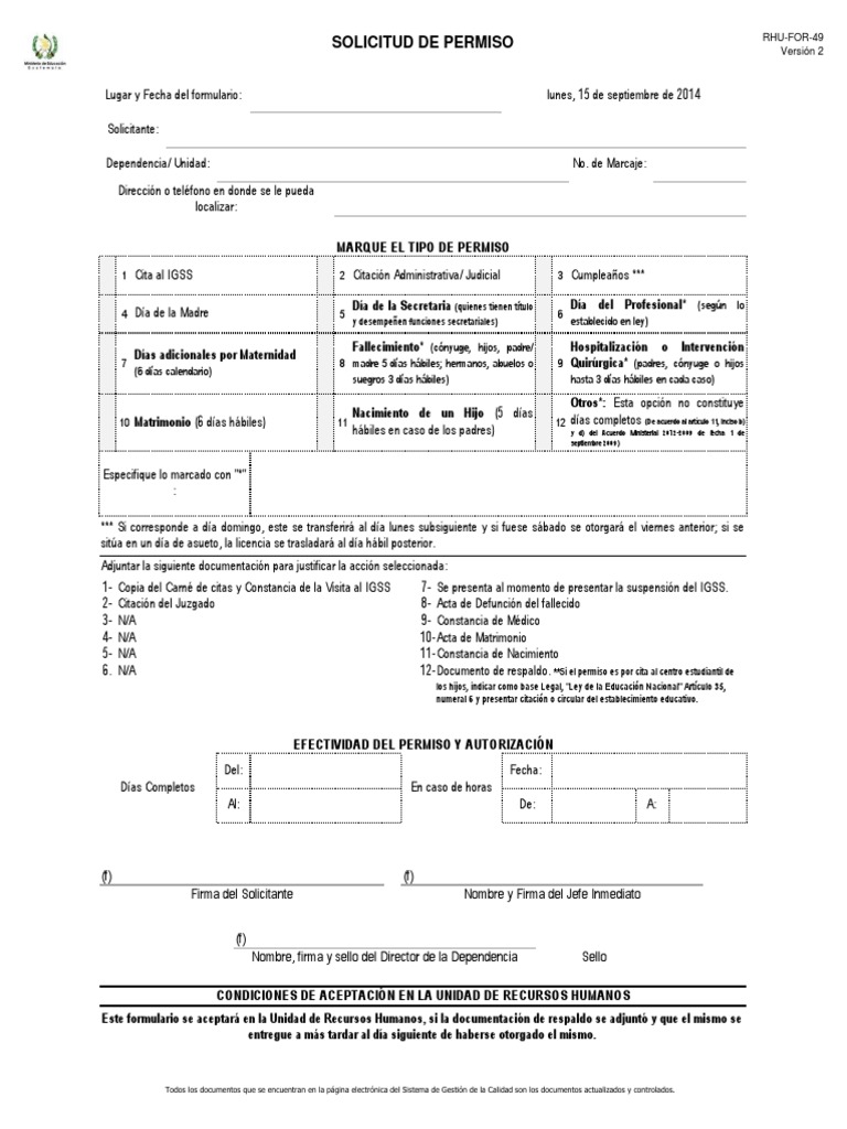 Registro Solicitud de Permiso | PDF | Gobierno