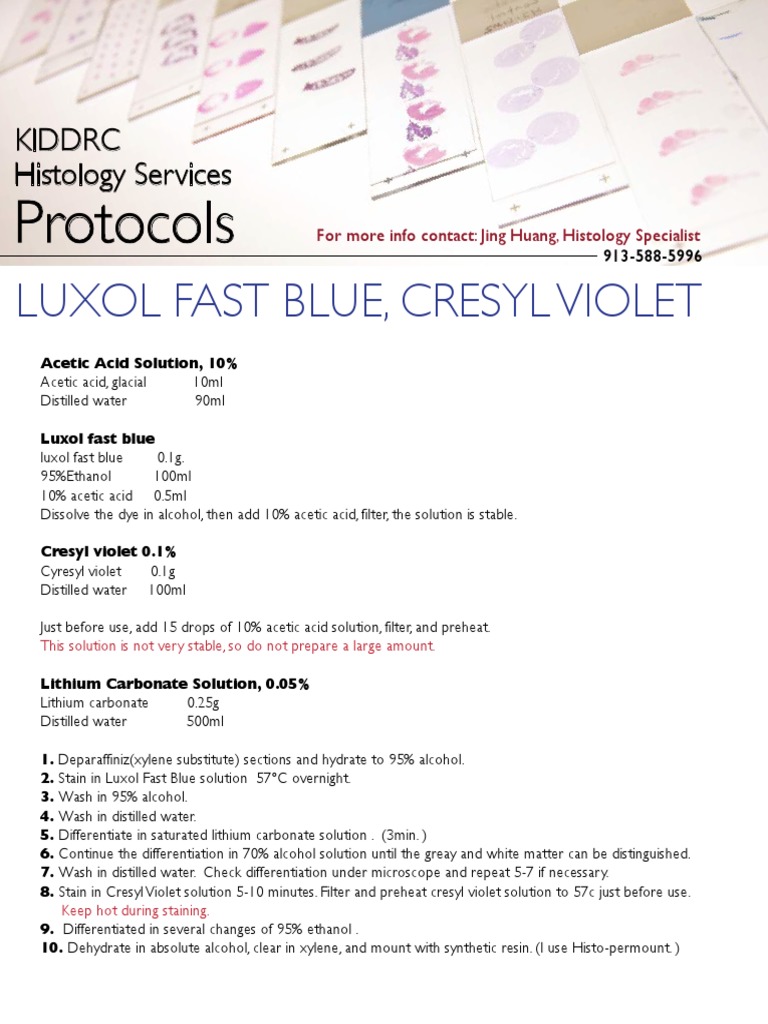 Luxol Fast Blue | PDF | Cooking, Food & Wine | Wellness