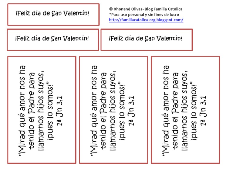 Tarjetas San Valentín | PDF