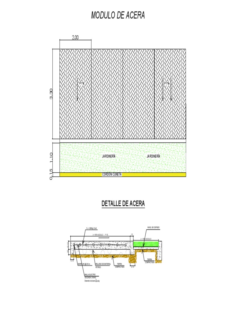 Detalle Constructivo de Aceras | PDF