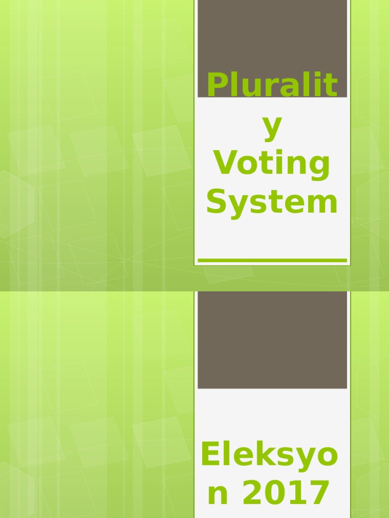 Plurality Voting System | PDF | Politics