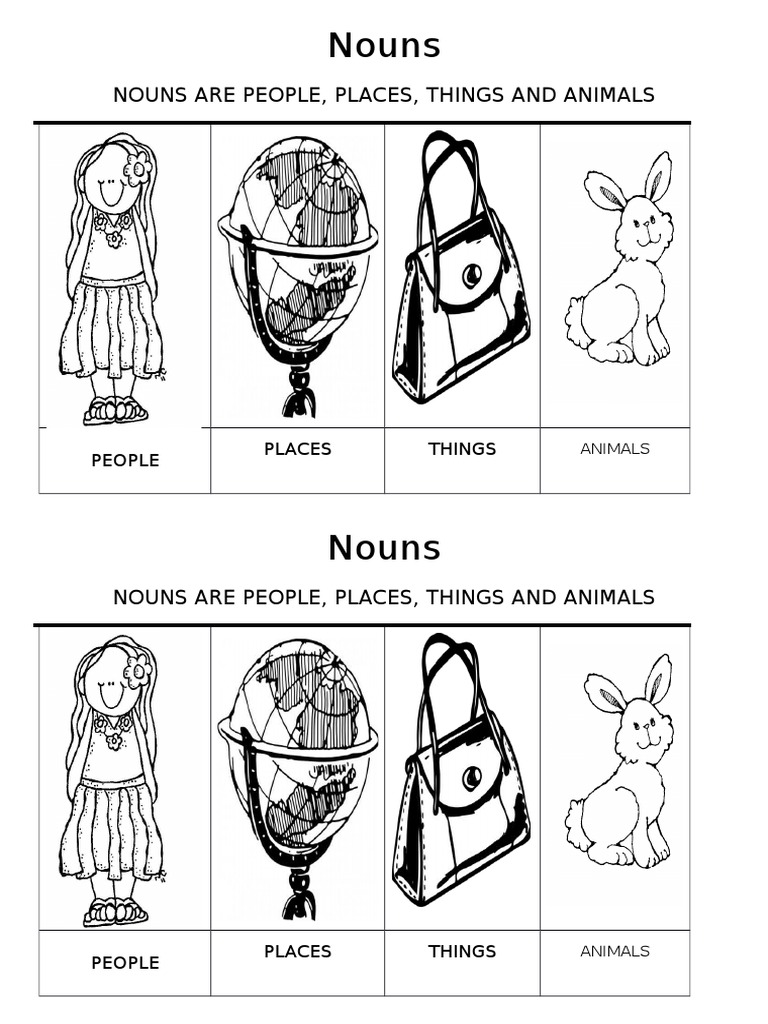 Nouns: Nouns Are People, Places, Things and Animals | PDF