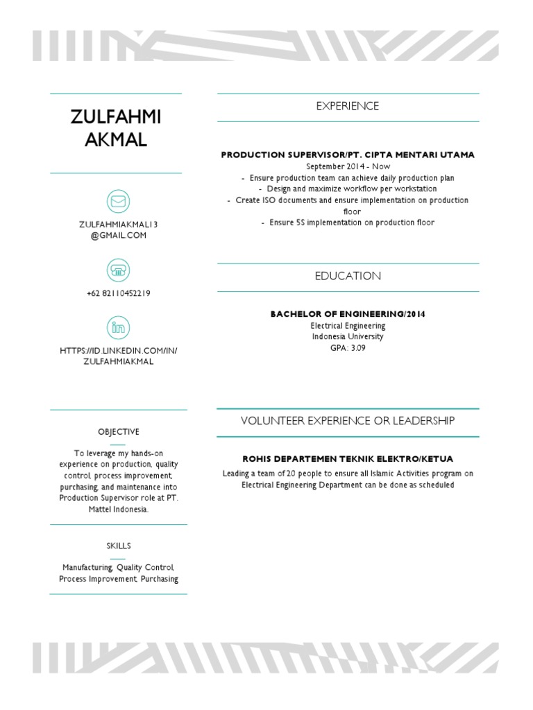 CV Zulfahmi Akmal | PDF