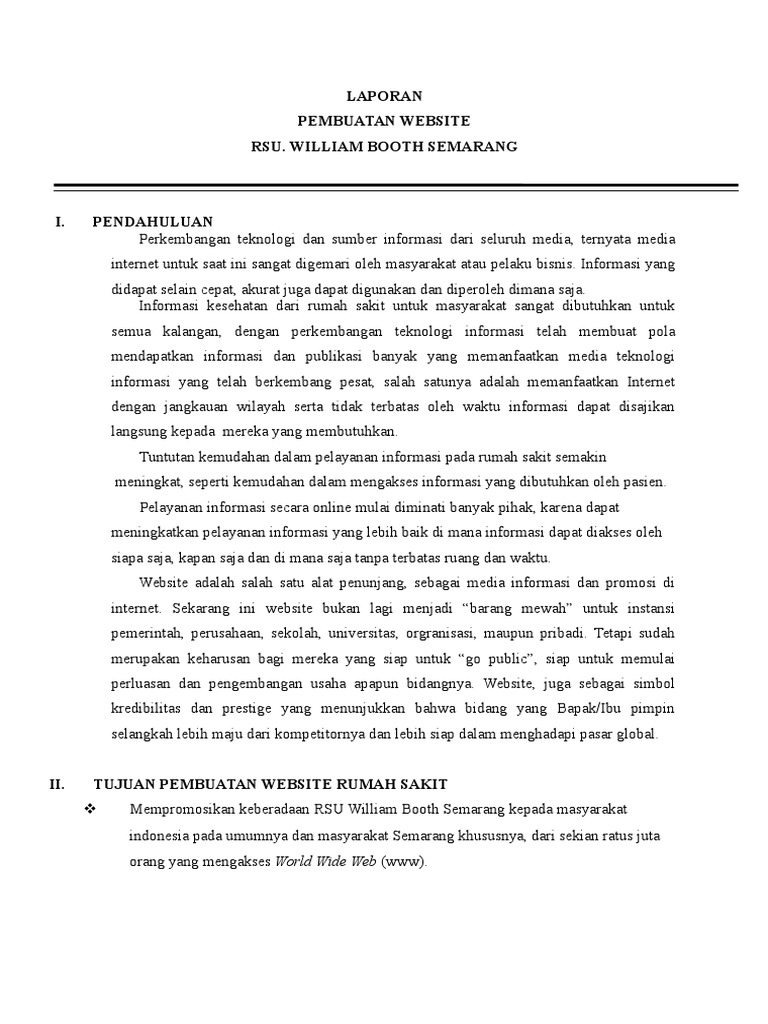 Contoh LAPORAN Website | PDF