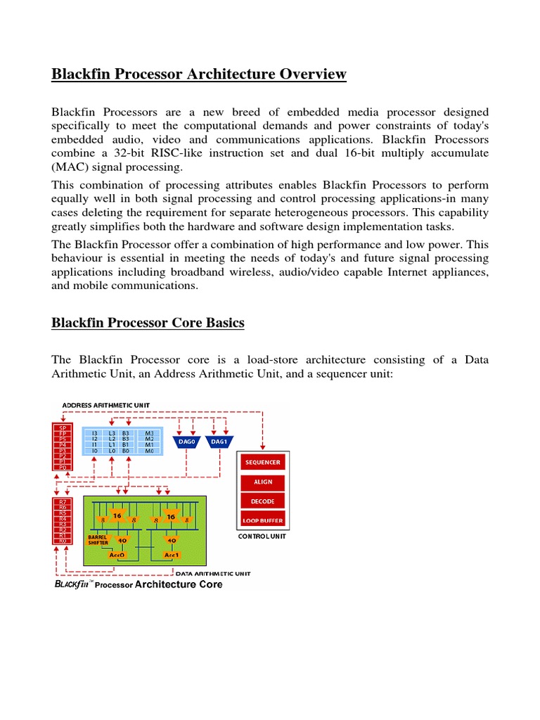 Blackfin Processor | PDF | Central Processing Unit | Digital Electronics