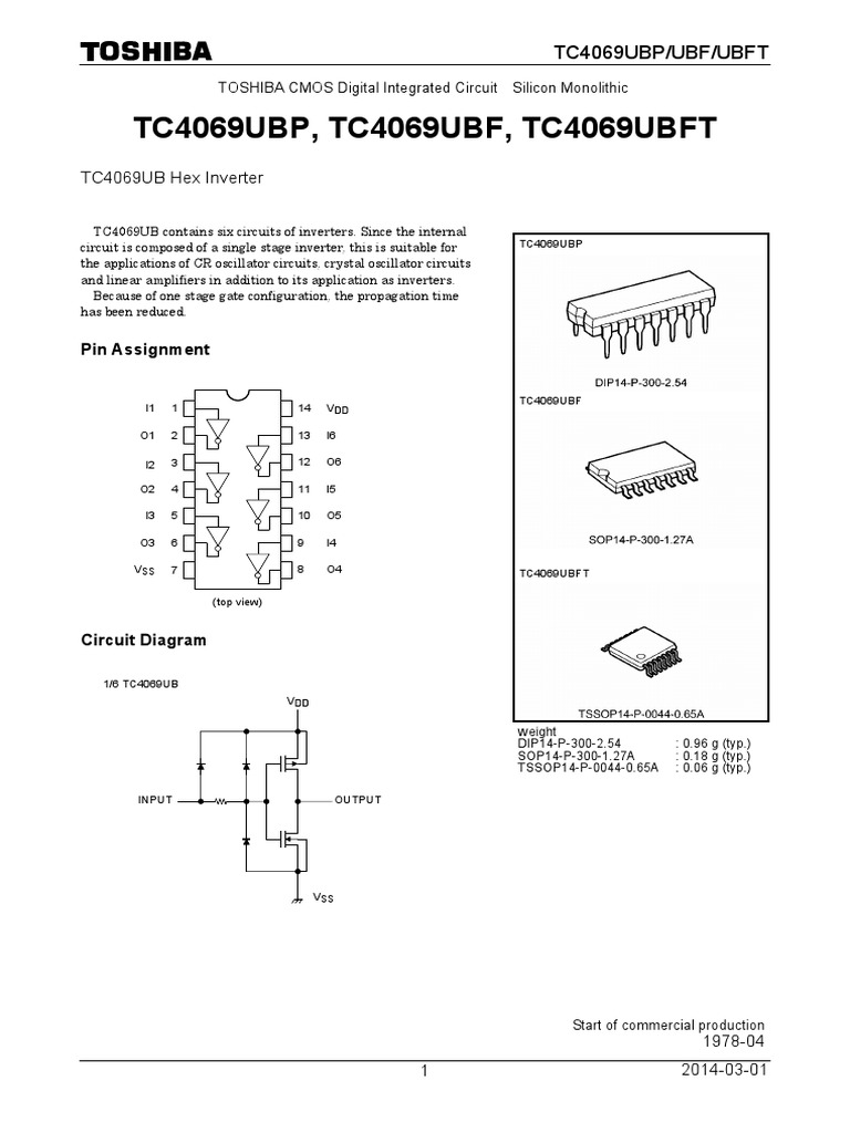 Tc4069ubp, Tc4069ubf, Tc4069ubft | PDF | Reliability Engineering ...