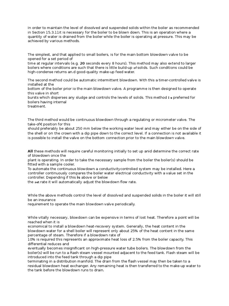 Boiler Blowdown Operations Explained | PDF | Valve | Phases Of Matter