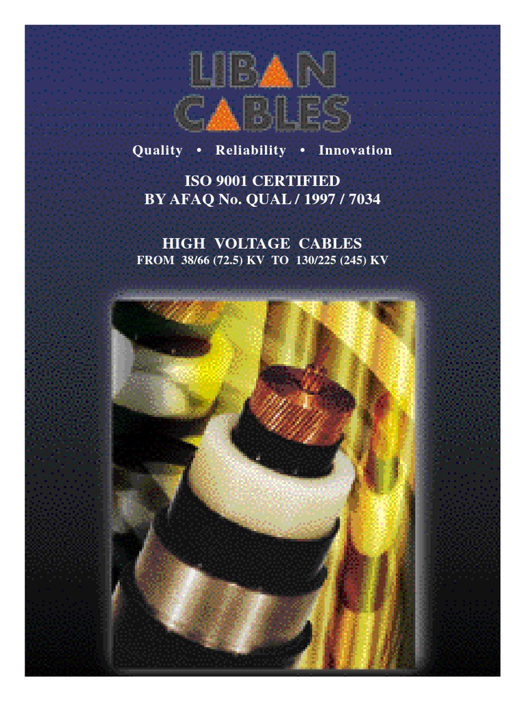 LIBAN High Voltage Cables | PDF | Insulator (Electricity) | Electrical ...