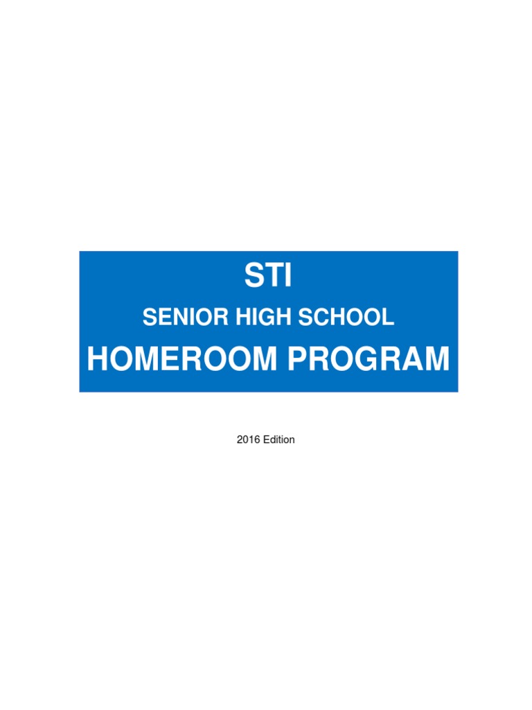 STI Senior High Homeroom Program Guide | PDF | Secondary School ...