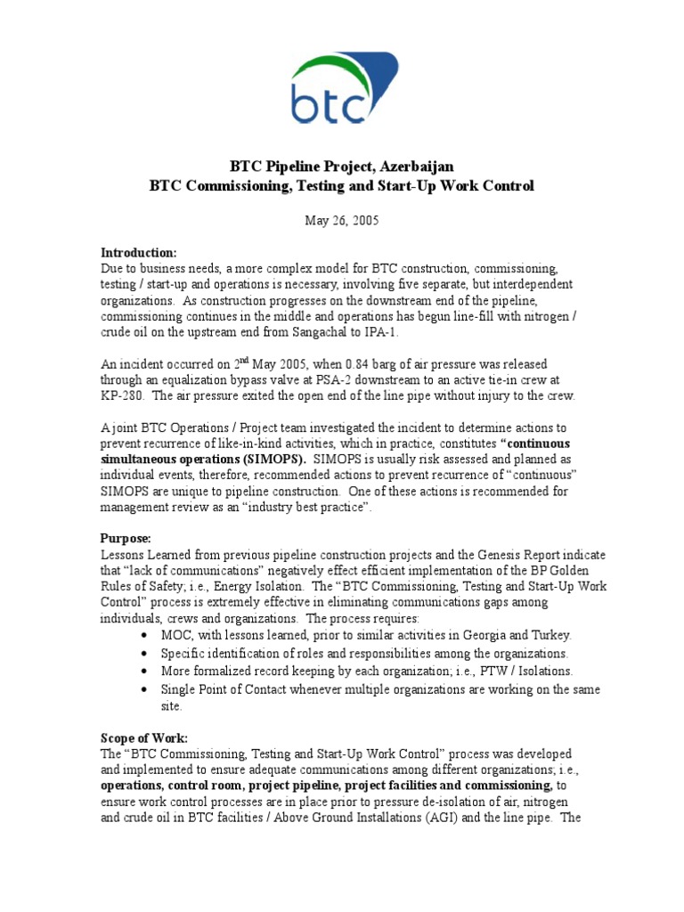 Work Control Process | PDF | Pipeline Transport | Bp