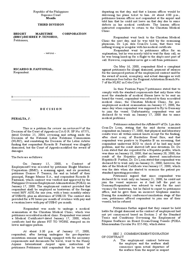 Bright Maritime vs. Fantonial | PDF | Damages | Attorney's Fee