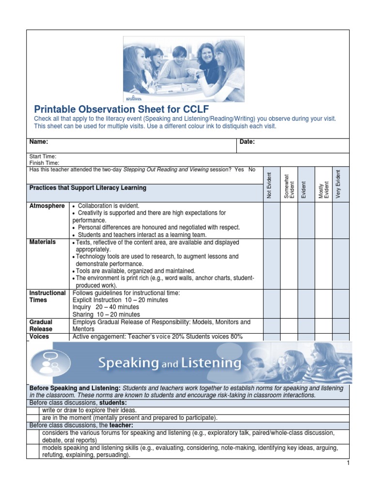 CCLF Word For Feedback Form | PDF | Reading Comprehension | Reading ...